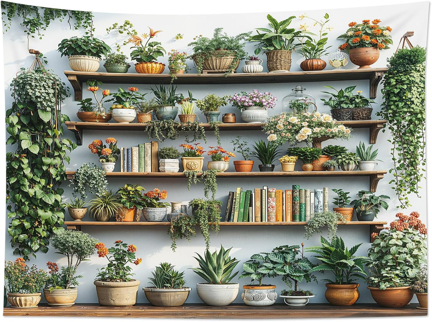 Dakota Fields Green Plant Tapestry Cactus And Floral Potting On ...