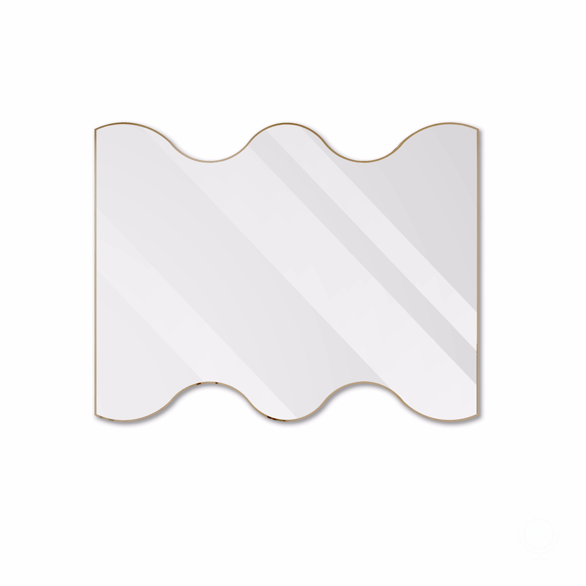 Mercer41 Wall Mirror 30X35 Inch Golden Rectangular Mirror With 2 Wavy ...