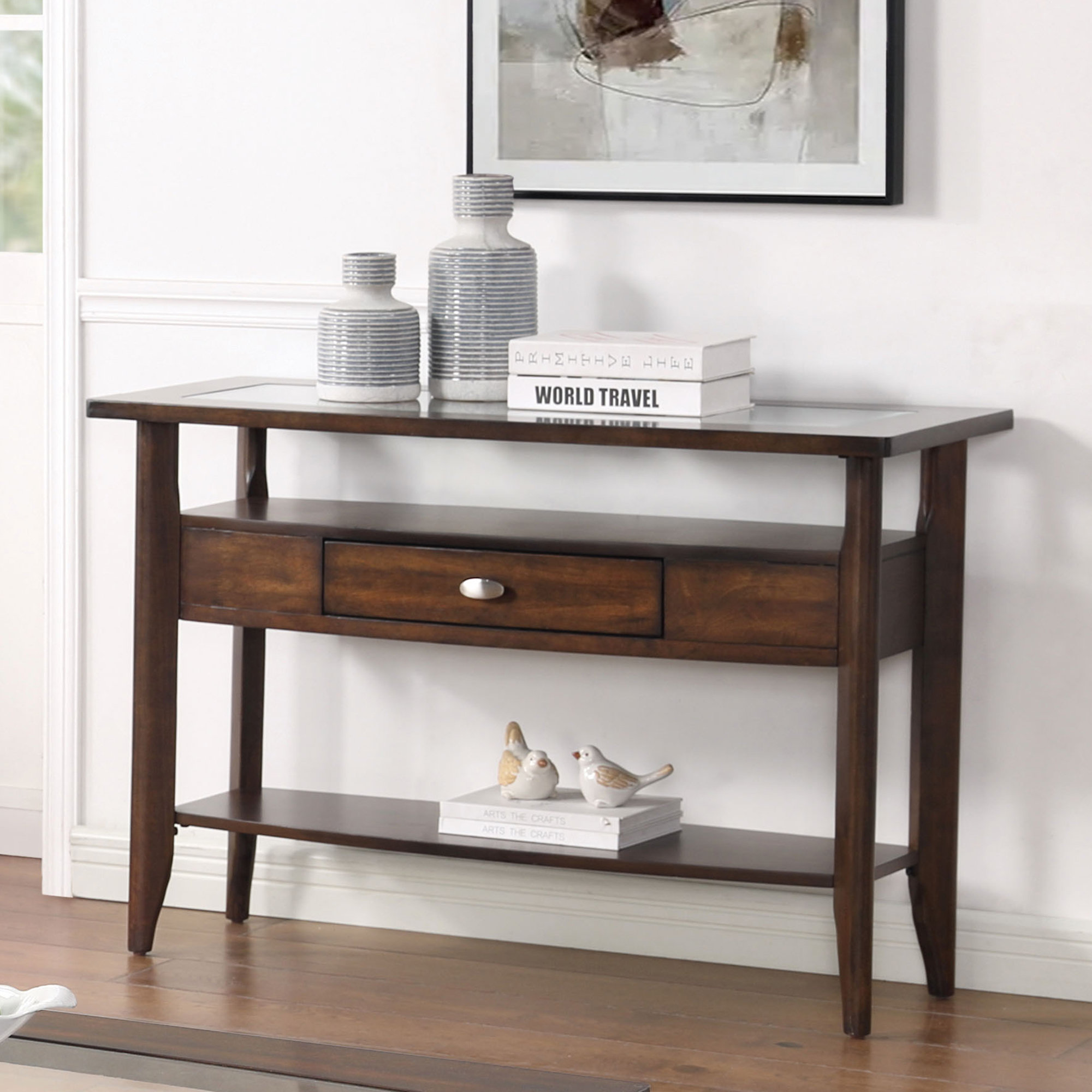 Red Barrel Studio® 44'' Glass Top Console Table - Wayfair Canada