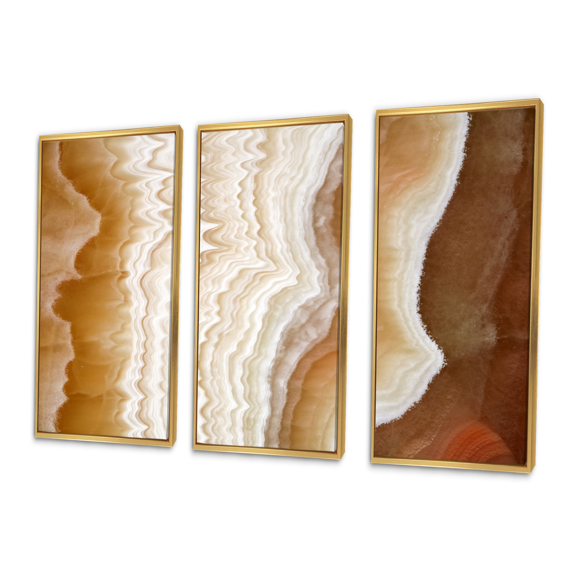 Wrought Studio™ Marbled Stone Layers - 3 Piece Floater Frame Print Set ...