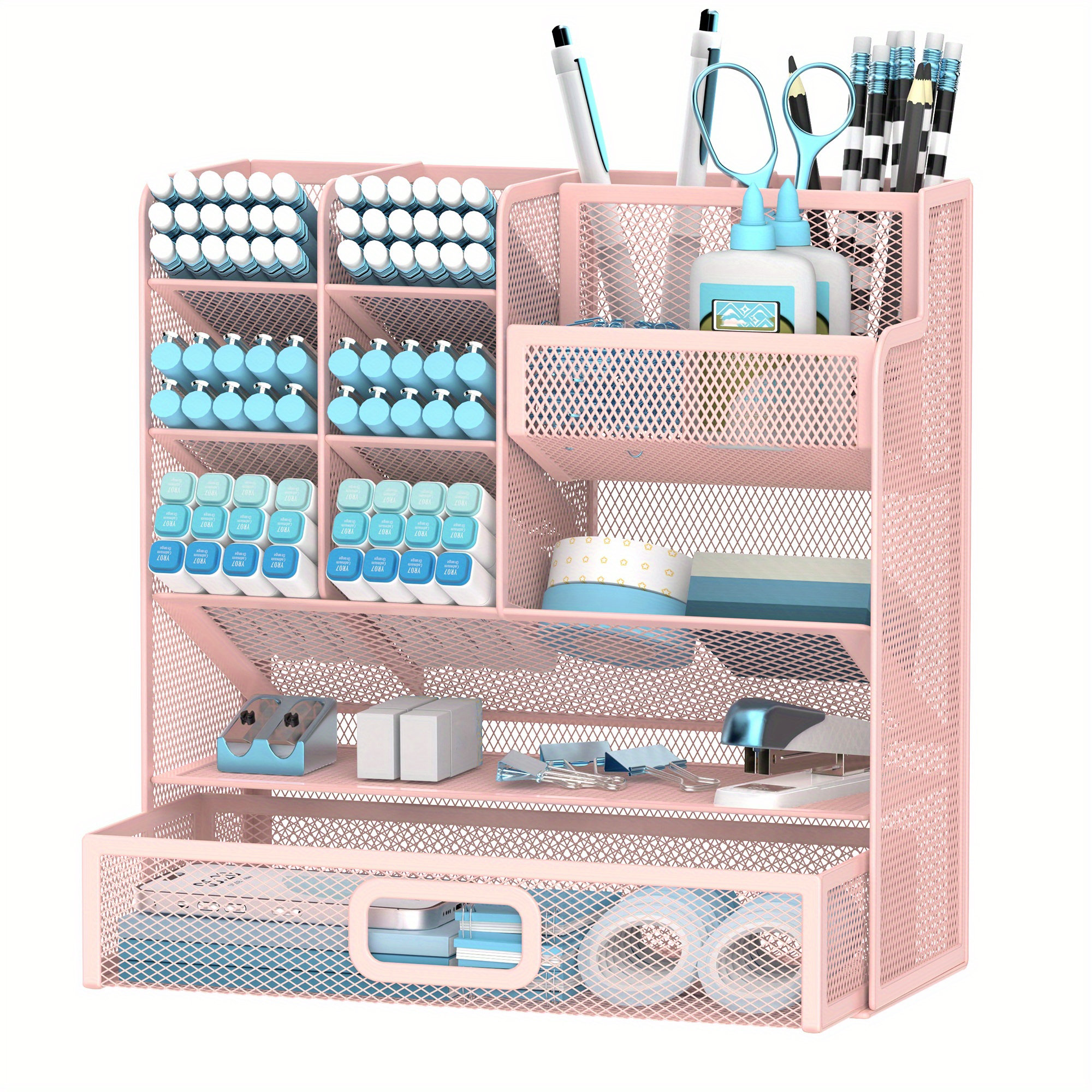 Inbox Zero Desktop Organizer With Drawer, Multifunctional Mesh Pen ...