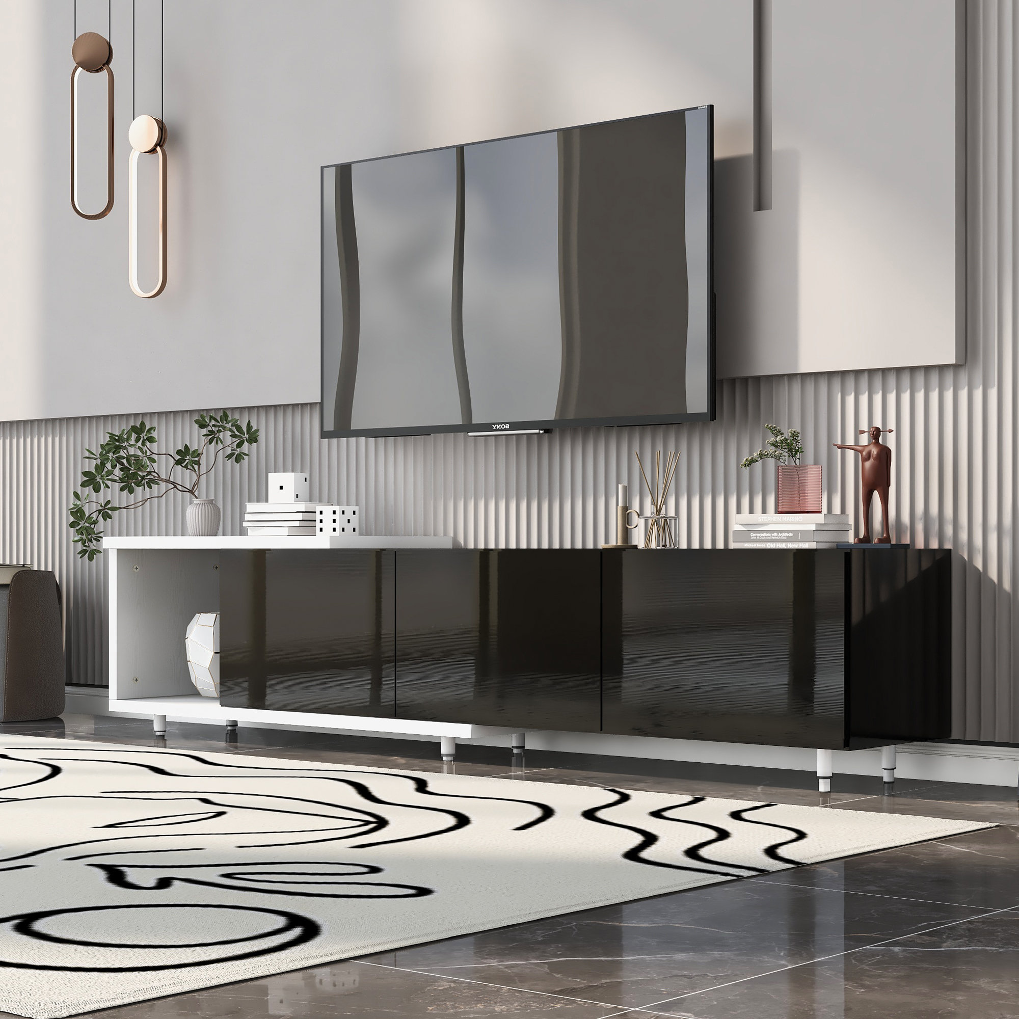 Ivy Bronx TV Stand For Tvs Up To 80",TV Storage Cabinet With 3 Drawers ...