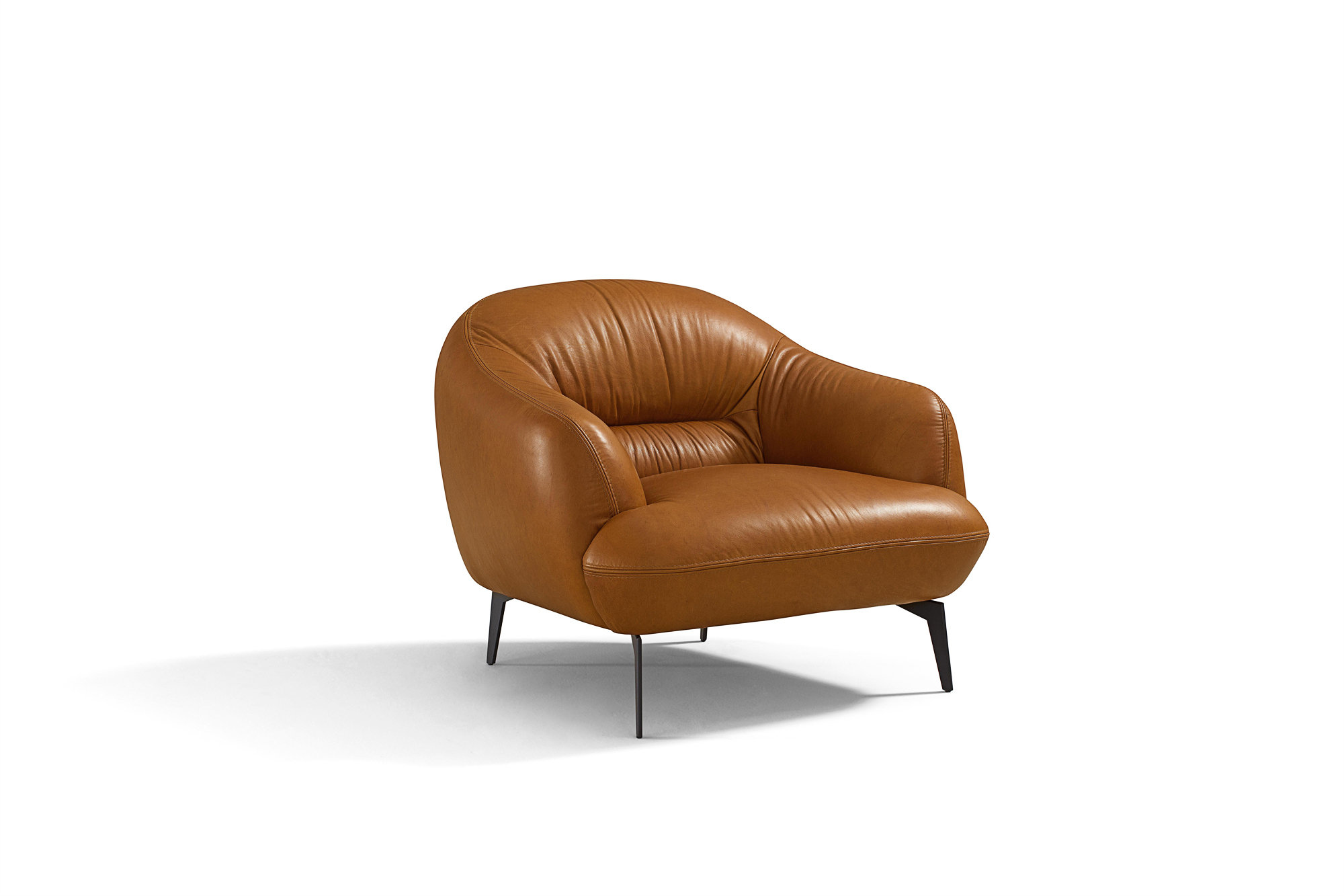 Hokku Designs Leonia Cognac Leather Chair | Wayfair
