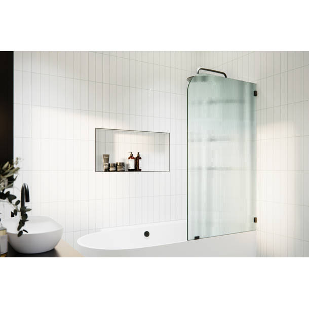 Glass Warehouse 25" W Frameless Shower Bath Fixed Panel & Reviews | Wayfair