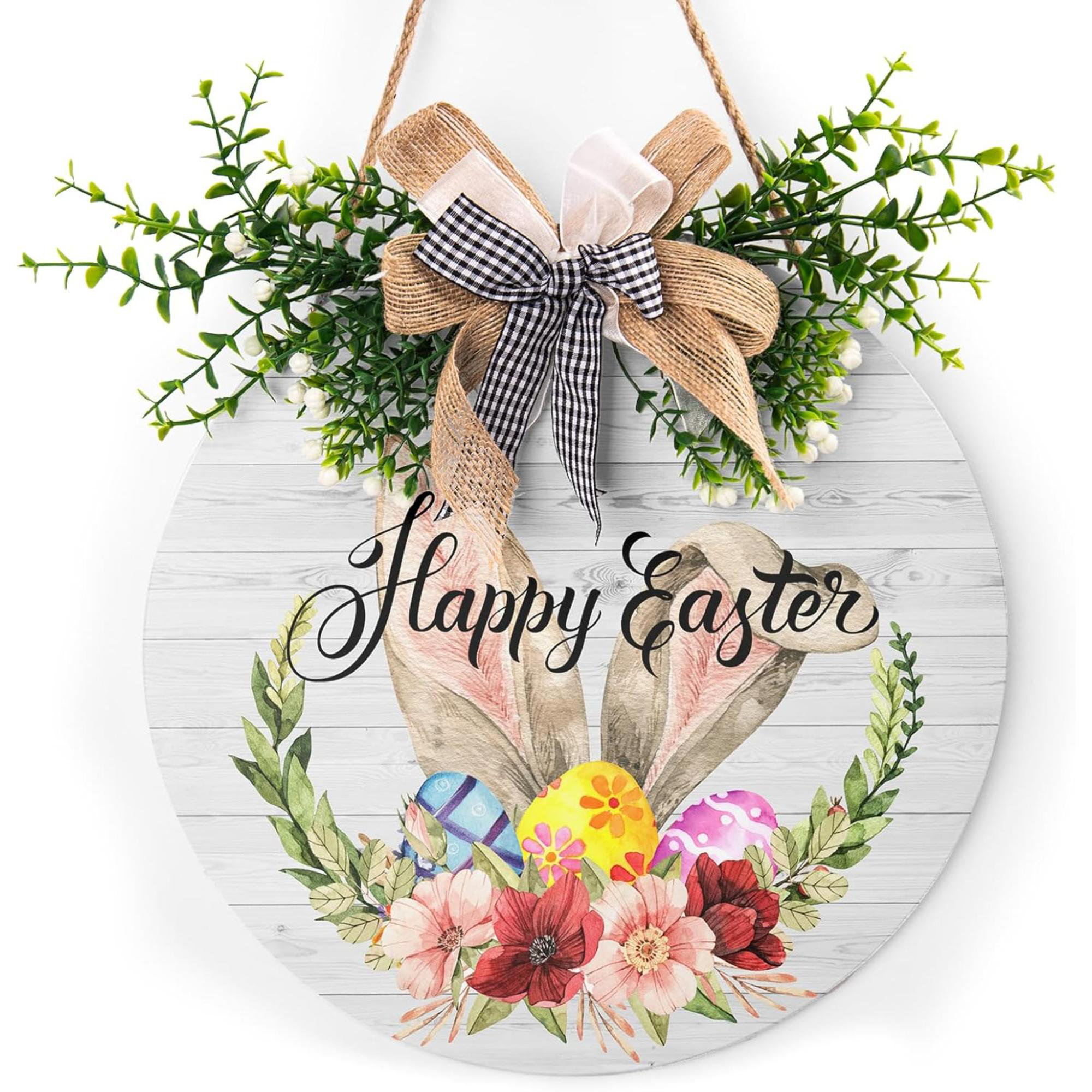 Ophelia & Co. Happy Easter Bunny Rabbit Sign Easter Wooden Hanging Sign ...