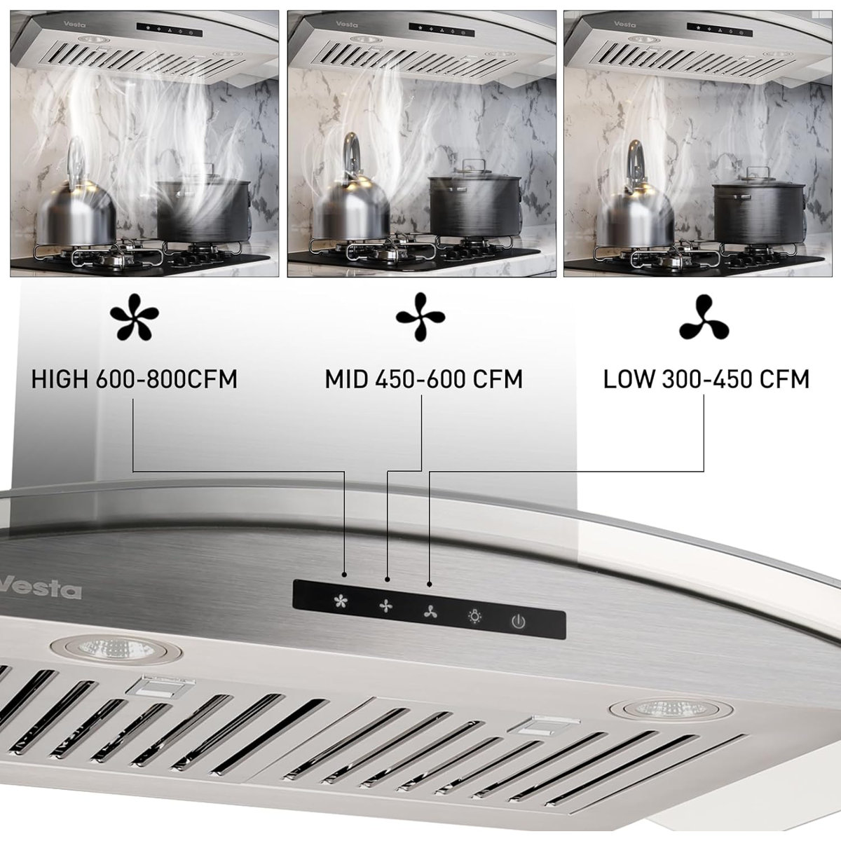 Vesta Hotte murale à conduit 30 pouces 800 CFM Rome et Commentaires ...