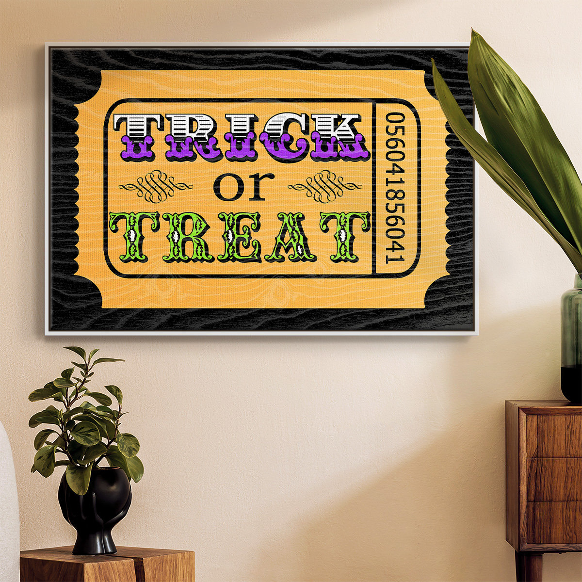 WexfordHome Trick Or Treat Ticket Framed On Canvas Textual Art | Wayfair