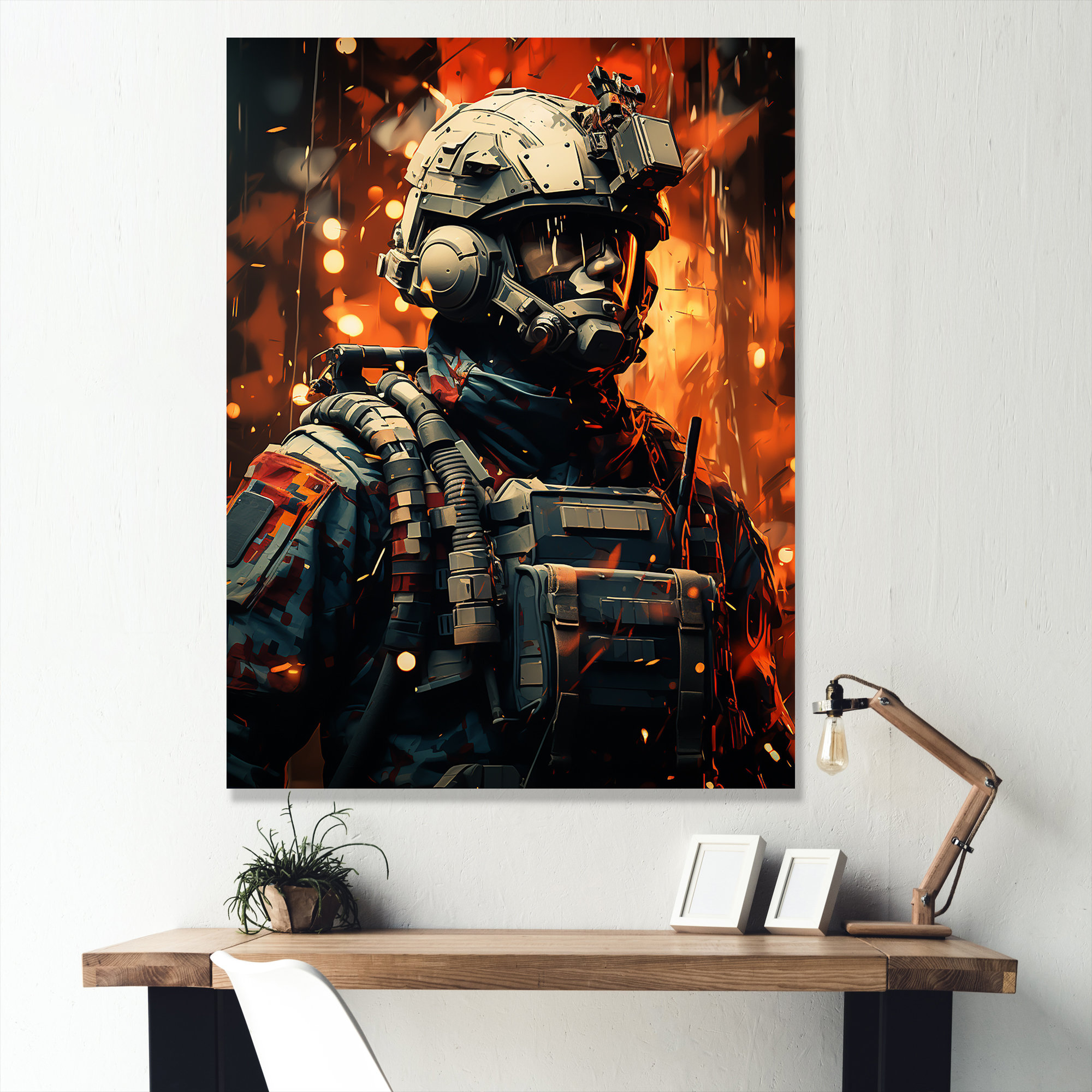 Design Art Military Soldier Abstract Frontlines On Canvas Print | Wayfair