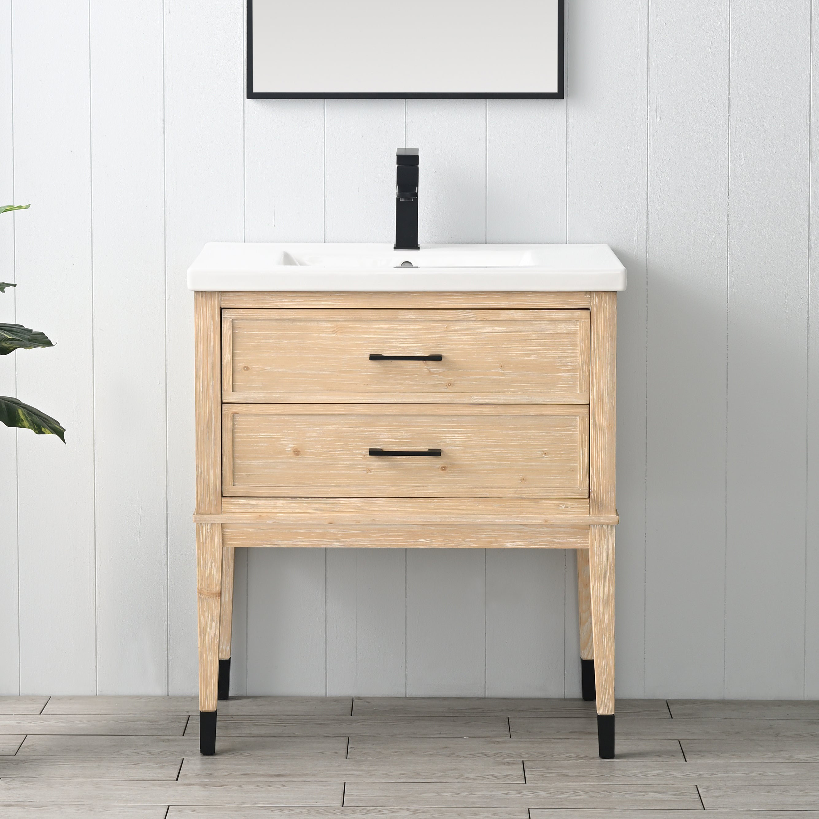 Lark Manor Aristica 30'' Single Bathroom Vanity with Ceramic Top ...