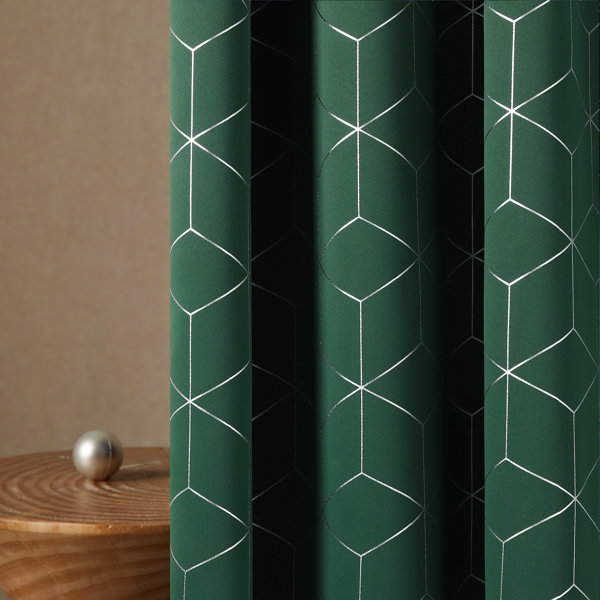 Deconovo Silver Diamond Pattern Curtain Pair | Wayfair