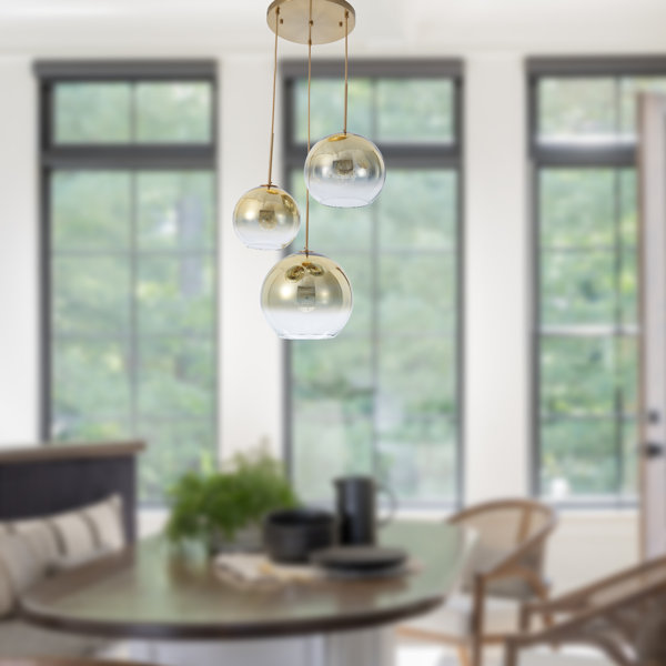 Mercer41 12" 3-Light Gradient Tea-Colored Glass Chandelier | Wayfair