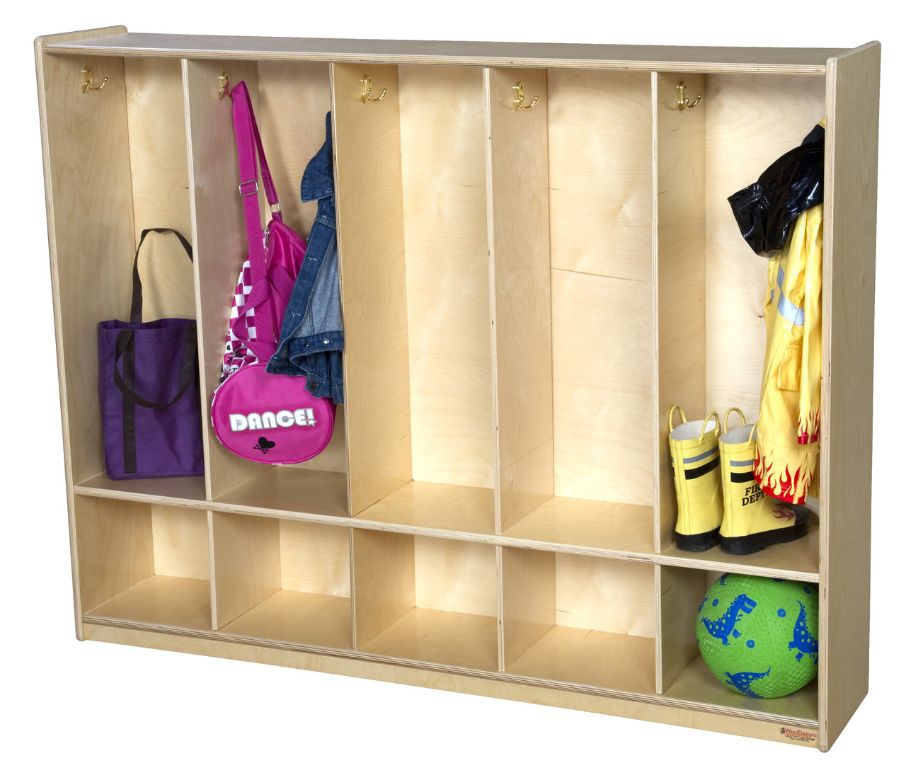 Wood Designs 5 Section Preschool Cubby Locker - Wayfair Canada