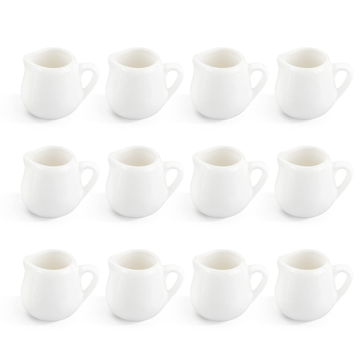 Stack man 12PCS Mini Ceramic Creamer, 3 OZ Small Porcelain Creamer ...