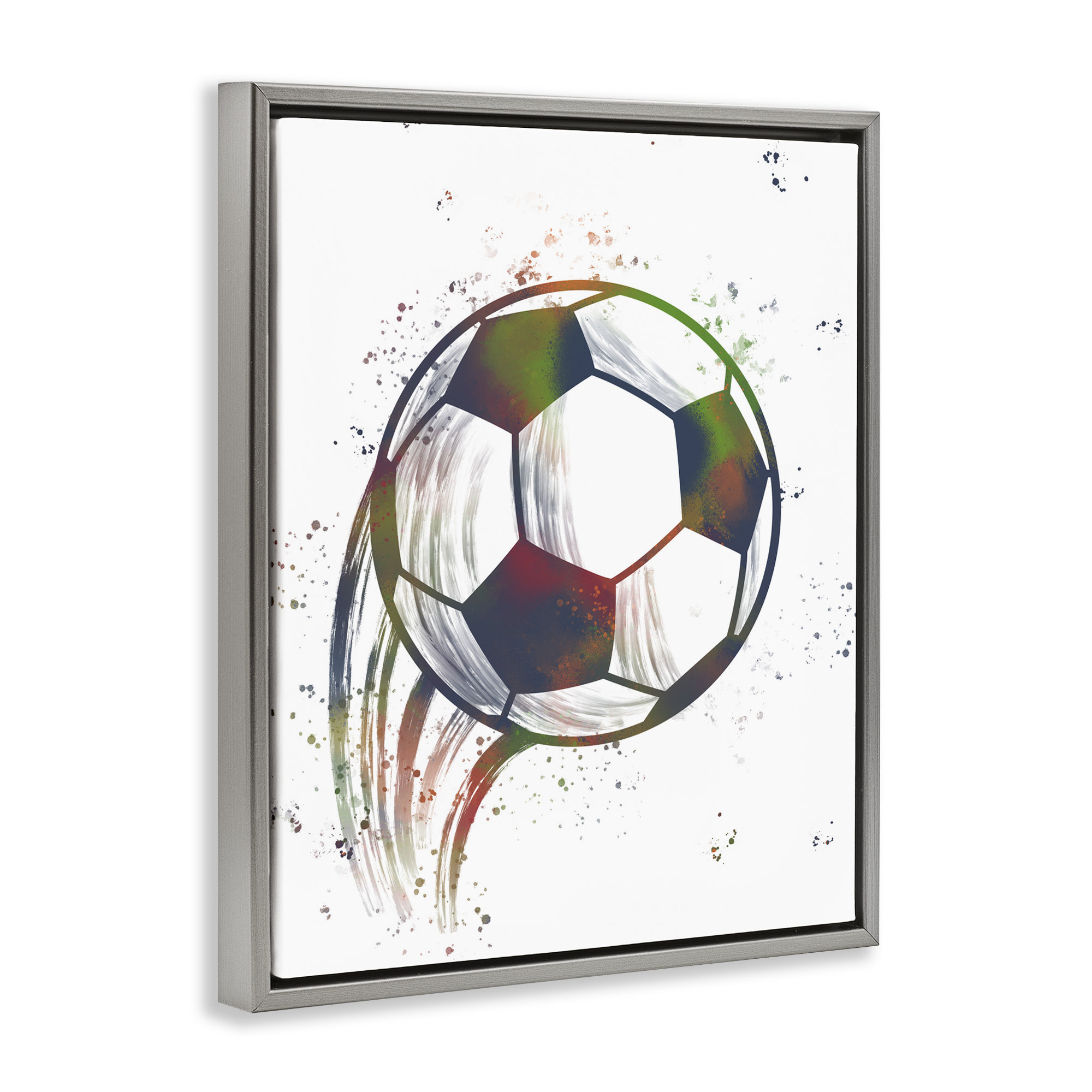 Hokku Designs Splatter Soccer Ball Floating Frame, design by Marcus ...