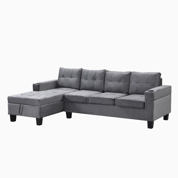 Latitude Run® Luzdari 97.8" Wide Left Hand Facing Sofa & Chaise ...