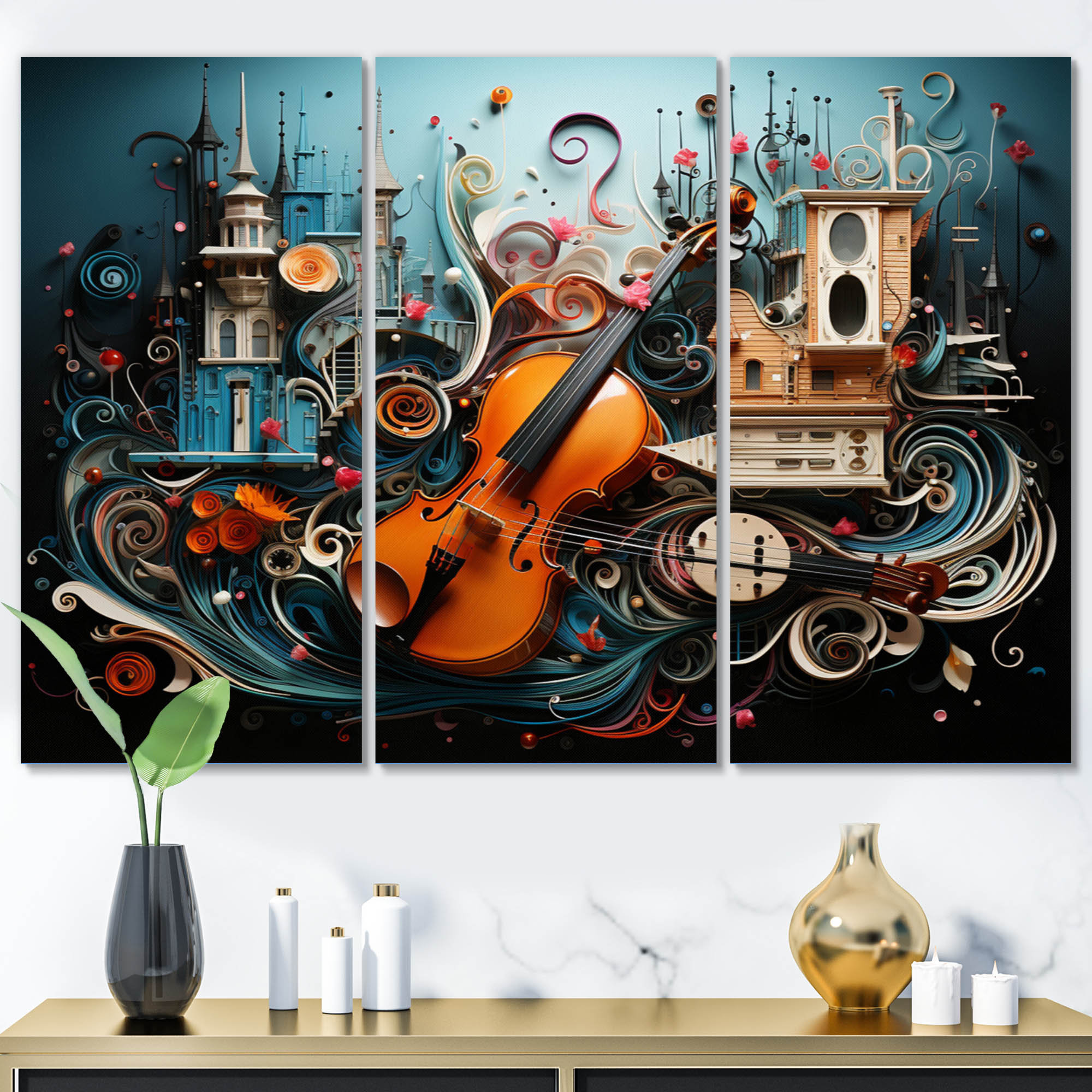 Winston Porter Surreal Symphony On Canvas 3 Pieces Print - Wayfair Canada