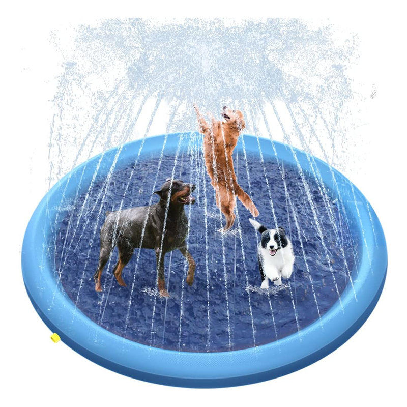 Kovity Anti-Slip Splash Pad,Thickened Dog Pool Splash Sprinkler Pad ...