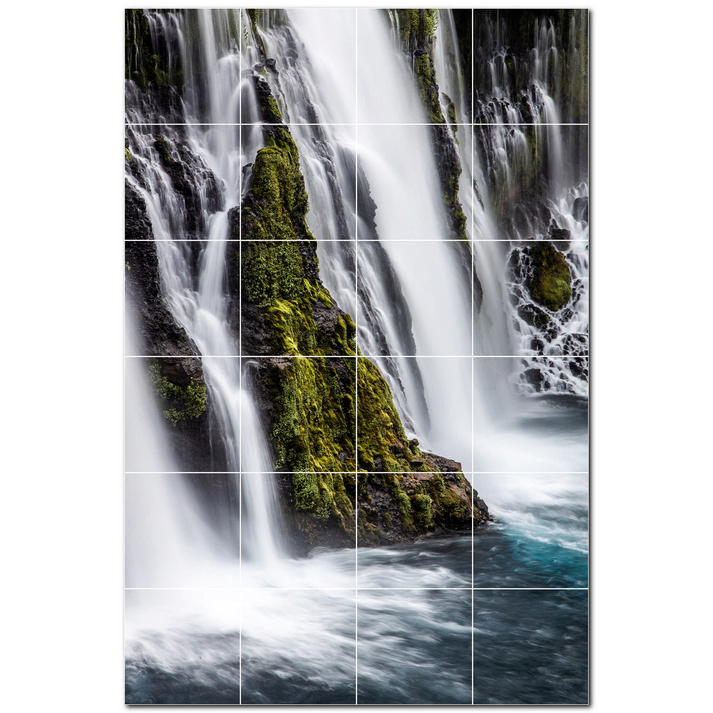 Picture-Tiles.com Waterfalls Photo 12'' x 12'' Satin Ceramic Decorative ...