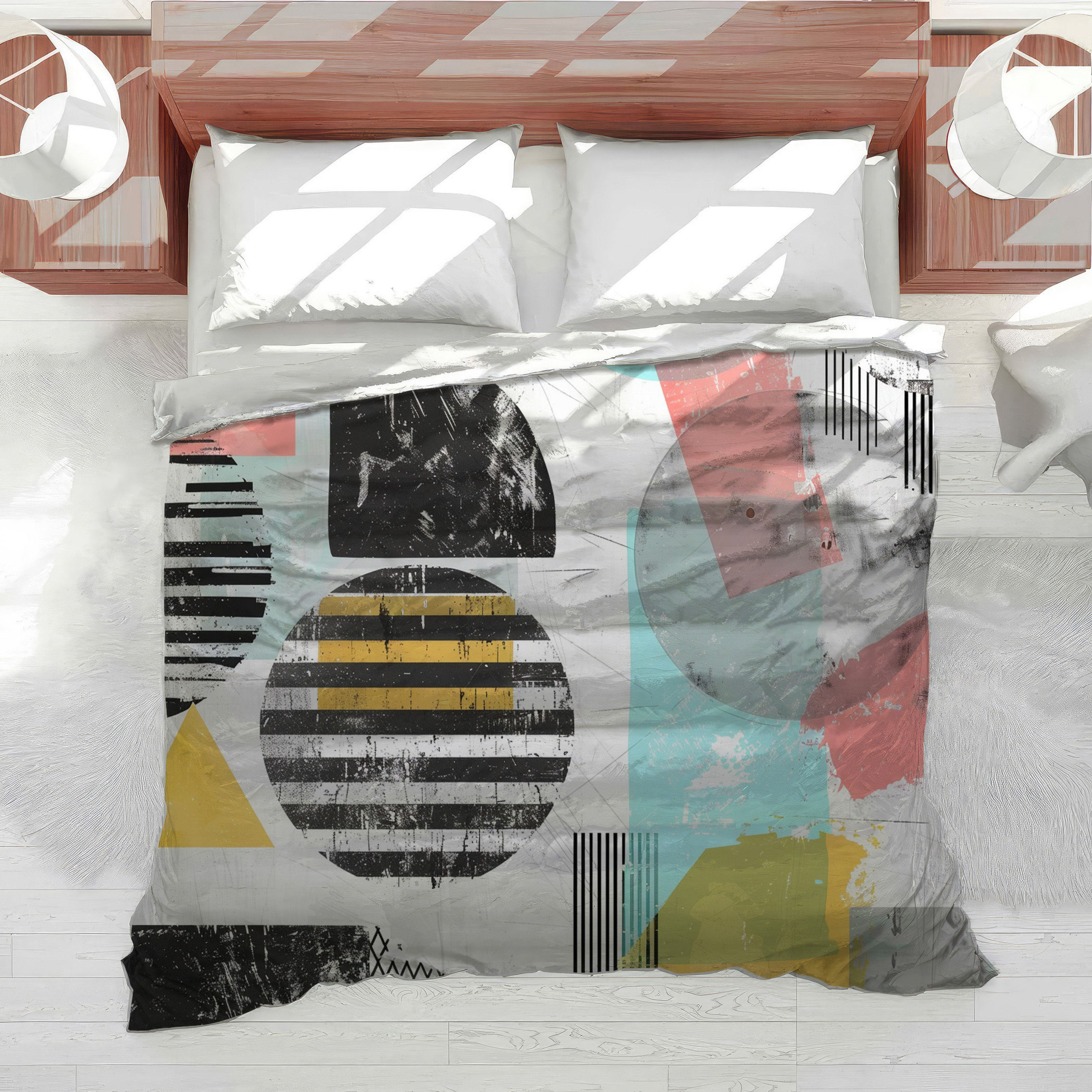 VisionDecor Geometric Abstract Bedding Graphic Comforter Minimalist ...