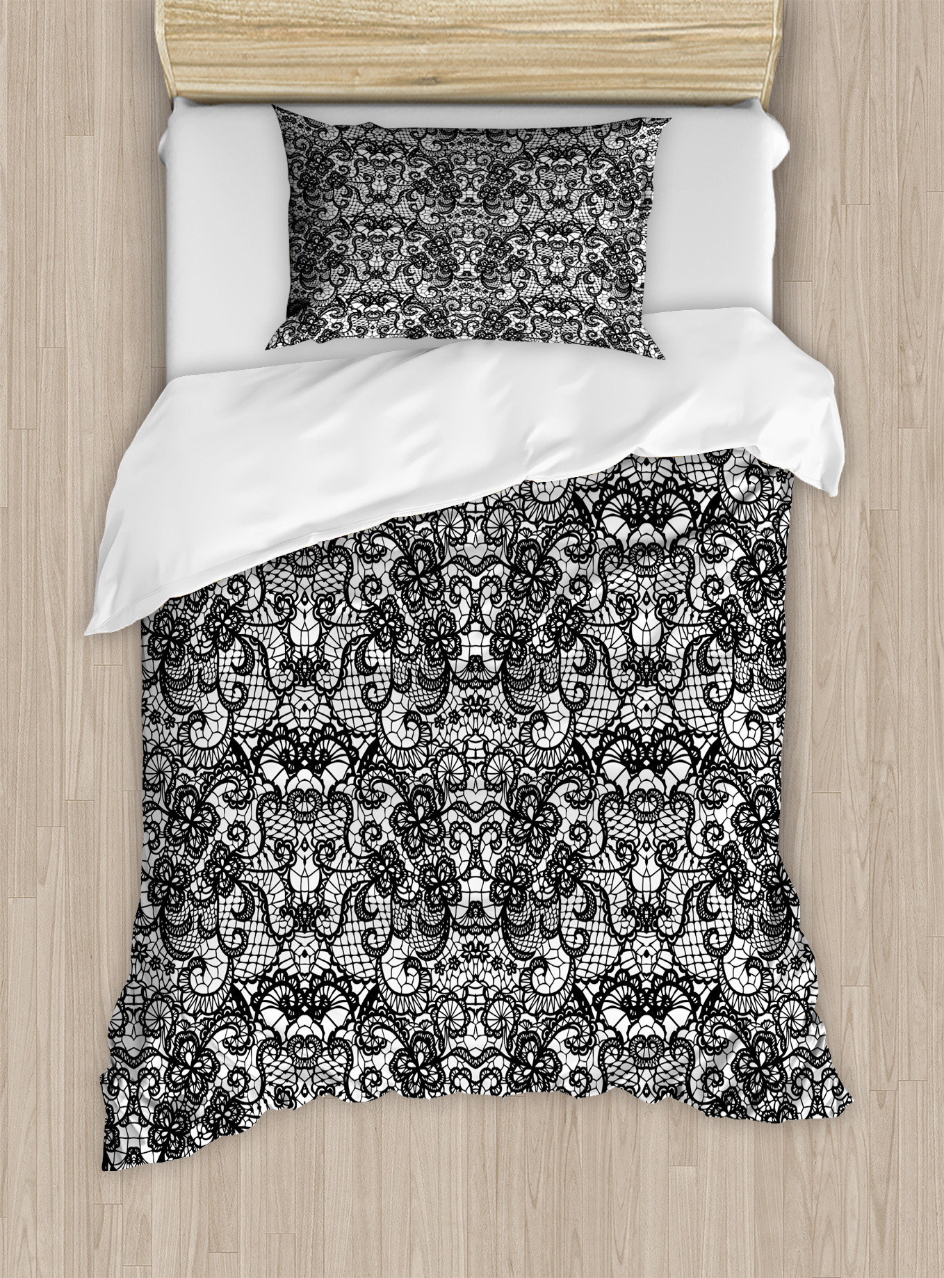 Ambesonne Ambesonne Gothic Duvet Cover Set, Bridal Victorian Flowers ...