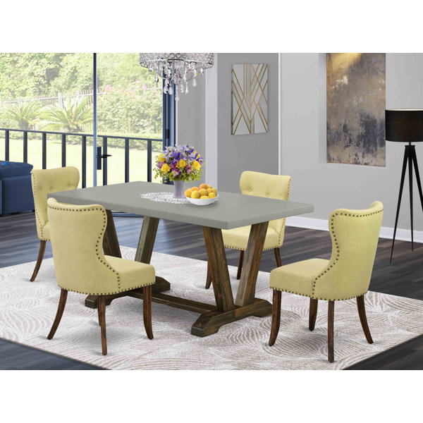 Wildon Home® Eringate 5 - Piece Solid Wood Trestle Dining Set | Wayfair