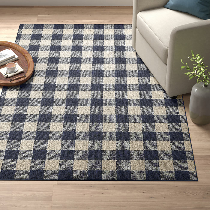 Gracie Oaks Sajda Gingham Rug | Wayfair