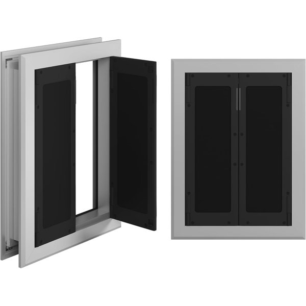TABU 13.77'' W x 17.32'' H Aluminum Door Mounted Pet Door,Single ...