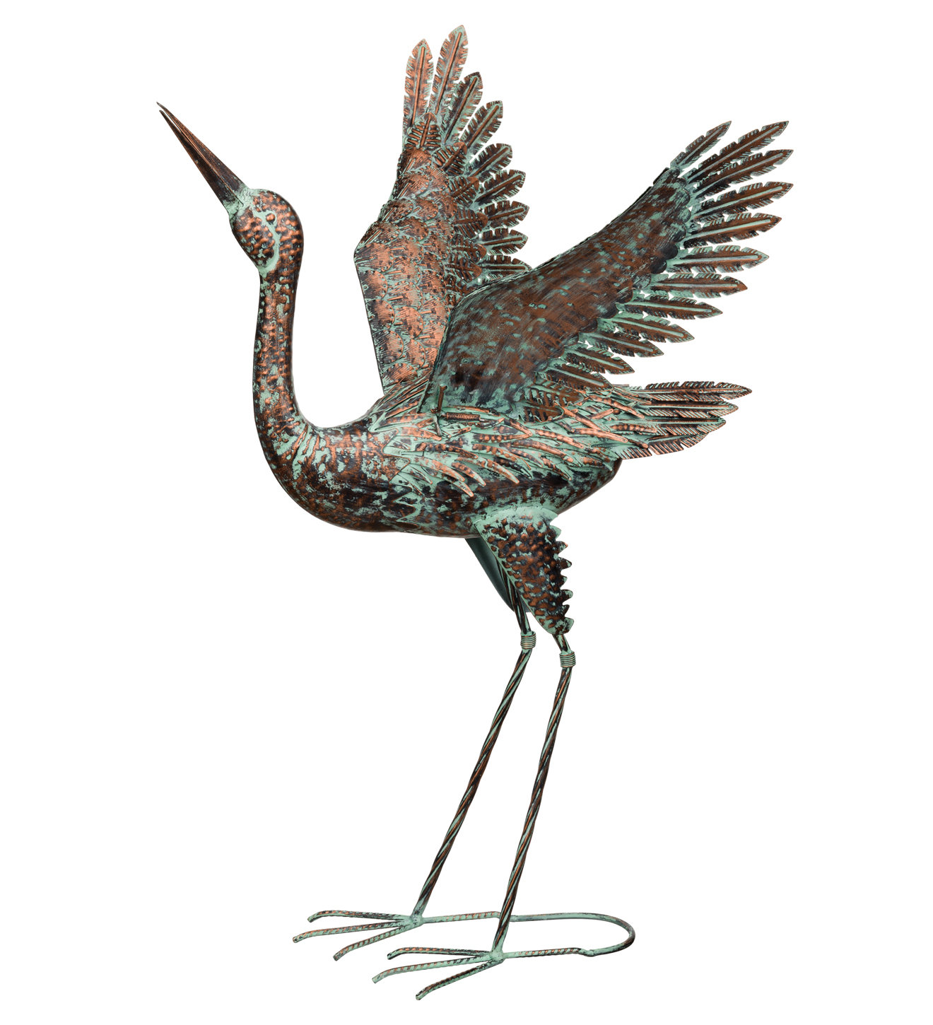 Beachcrest Home Reatha Patina Crane Statue & Reviews | Wayfair