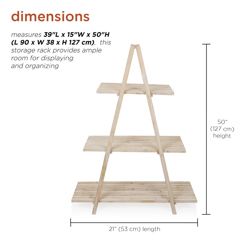Loon Peak® Wood 3-Tier Triangular Storage Rack | Wayfair