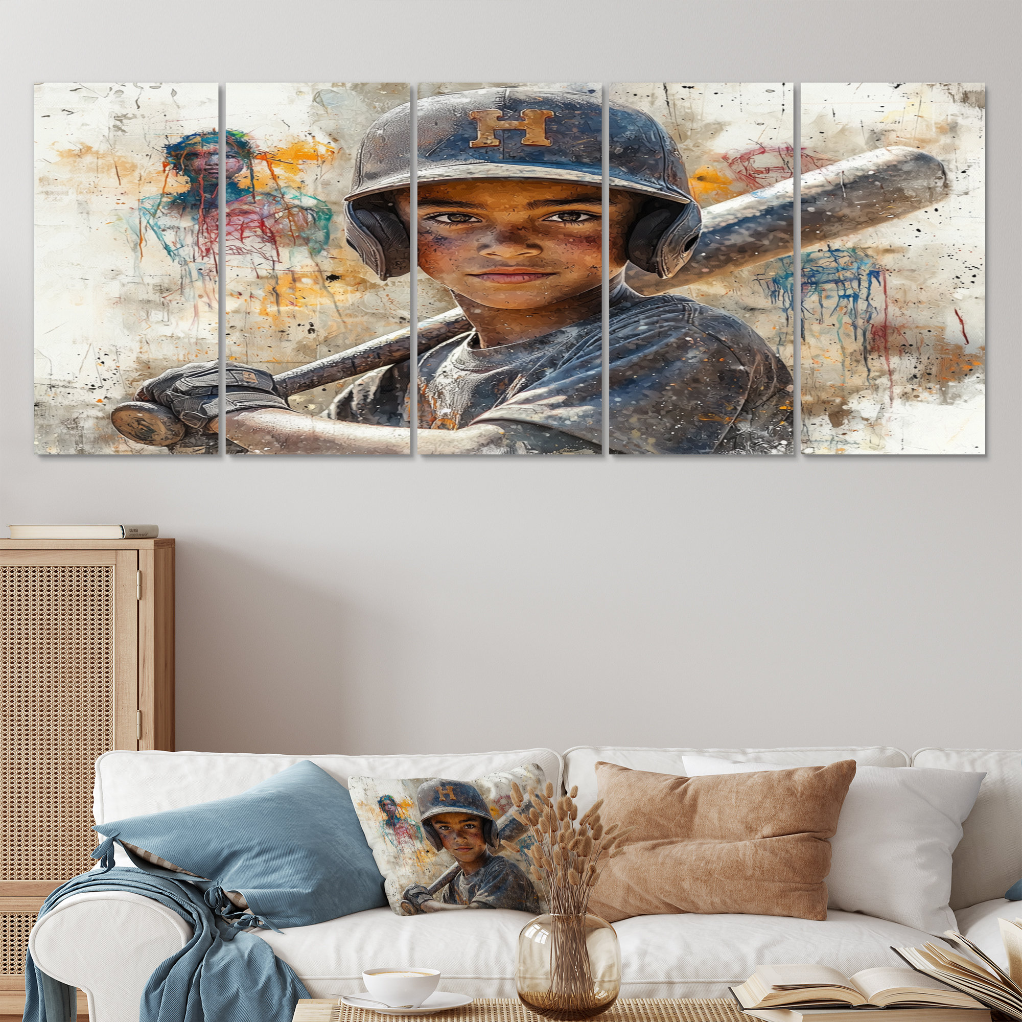 Lark Manor™ Young Baseball Player Future Stars - Sport Baseball Canvas ...