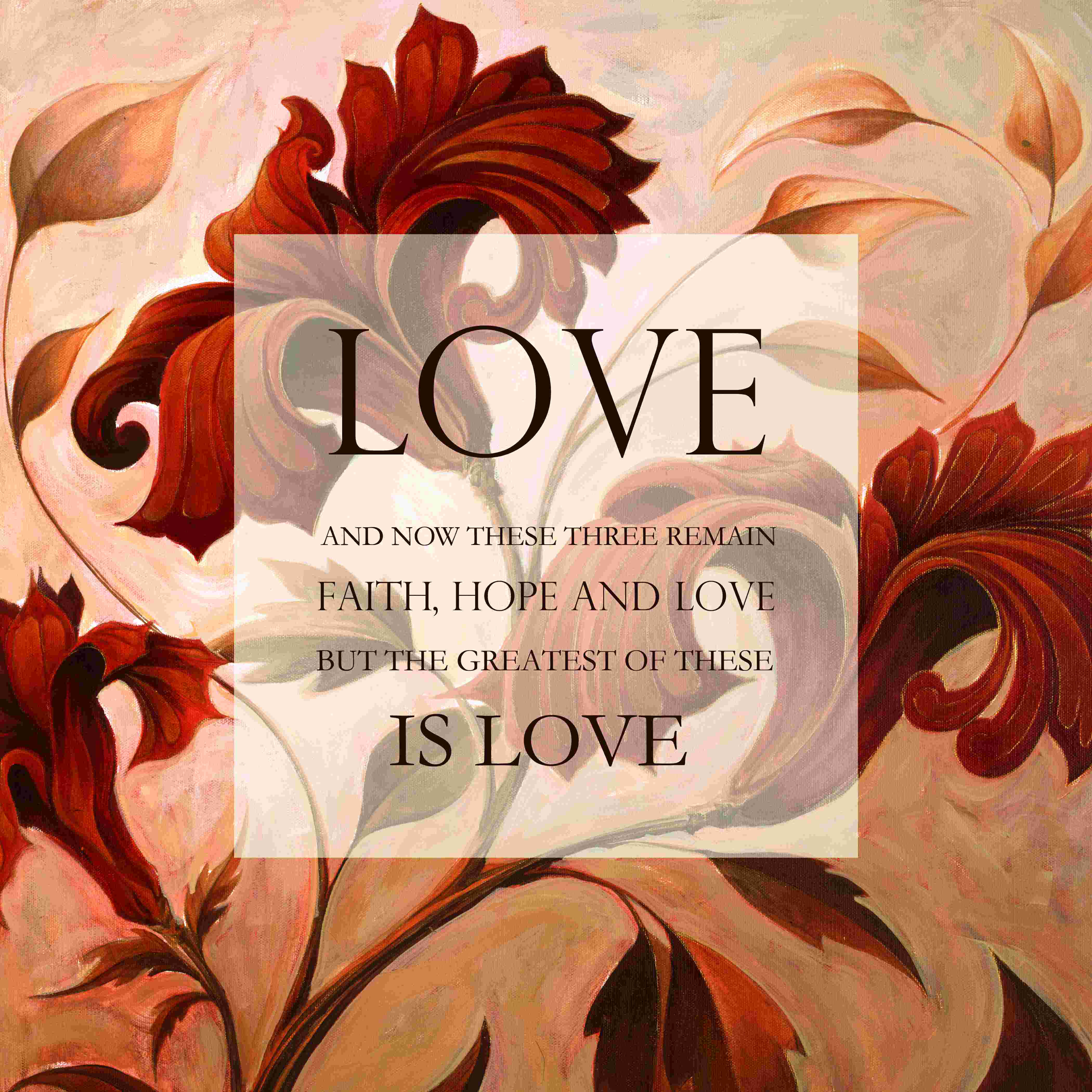 Trinx Faith Red Floral - Wrapped Canvas Print | Wayfair