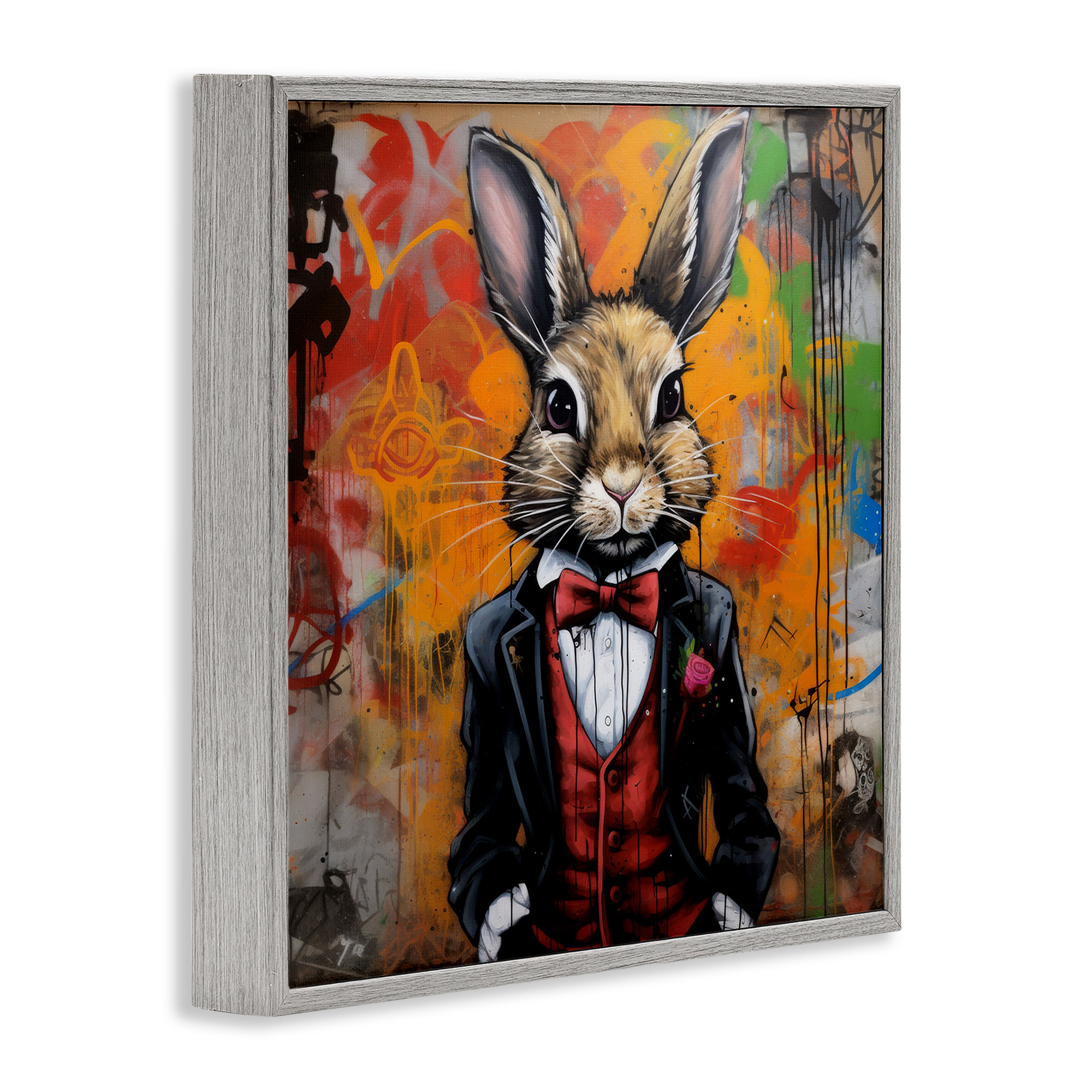 Stupell Industries Urban Graffiti Rabbit Giclee Art by Lazar Studio ...