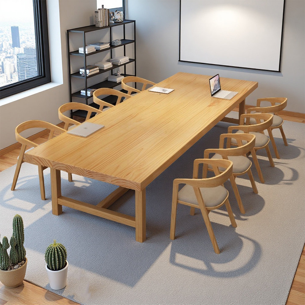 Latitude Run® Rectangular Modern Solid Wood Conference Table - Wayfair ...