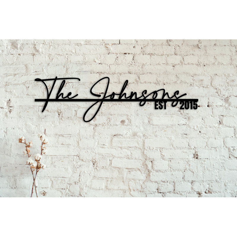 Latitude Run® Family Name Sign, Established Metal Sign Personalized ...