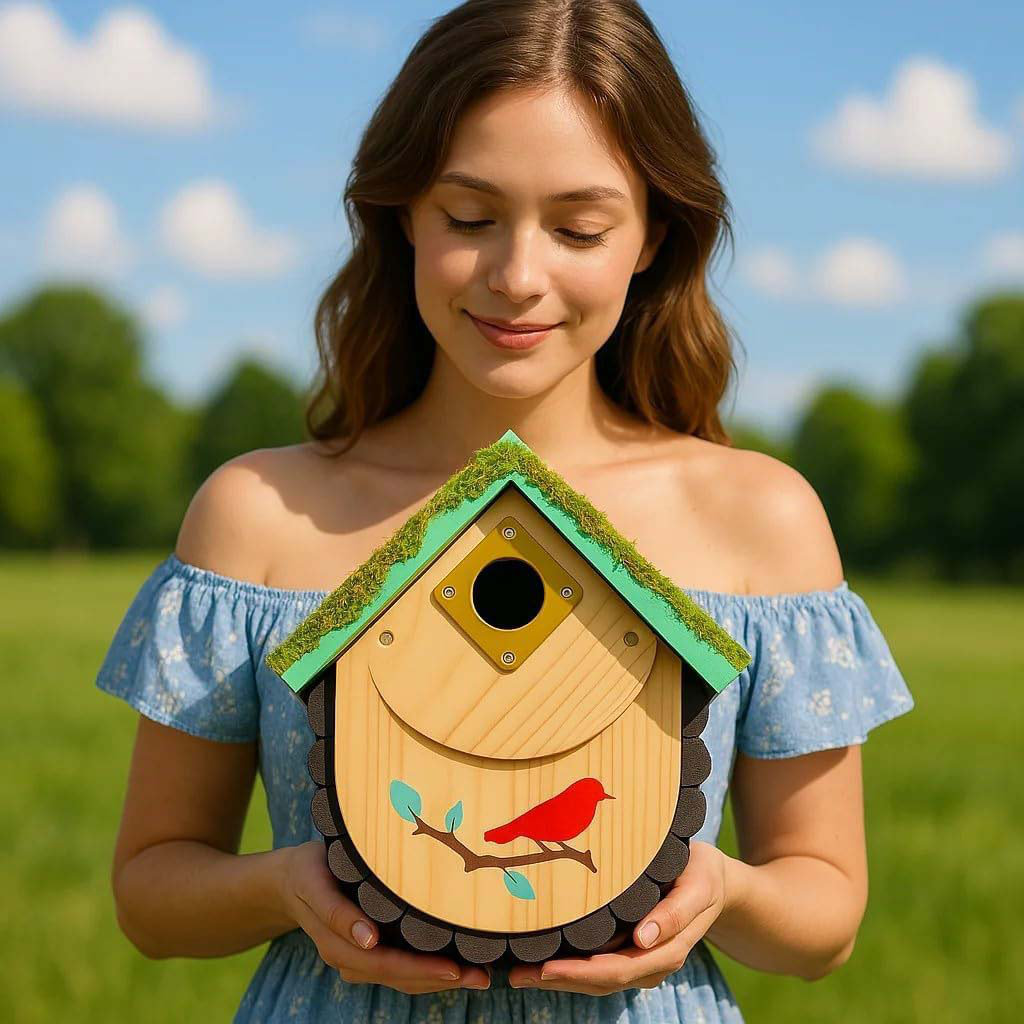 August Grove Bird House For Bluebirds And Cadinals - Cedar Wood Large ...