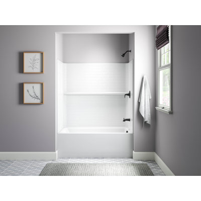 Sterling by Kohler Forum Traverse 60" X 36" Vikrell Bath/Shower With ...
