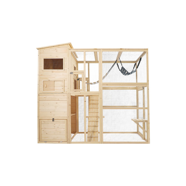 Tucker Murphy Pet™ Large Catio Outdoor Cat Enclosure, Wooden Cat Cage ...