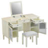 TIBMUTO 46.5" Hydraulic Mirror Vanity Desk with Hidden Storage ...
