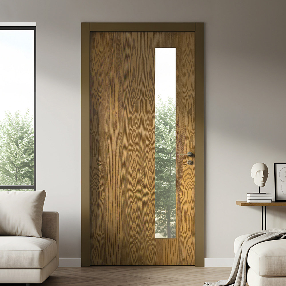 Calhome Modern Exterior Fiberglass Front Entry Door Slab with Clear ...