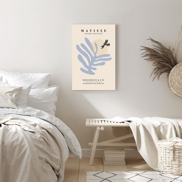 Red Barrel Studio® Abstract Matisse Bird And Plant Blue Shape On Canvas ...