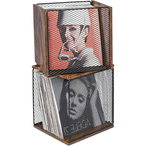 17 Stories 2 Sets Of Record Holder Shelf Vinyl Record Storage Furniture ...