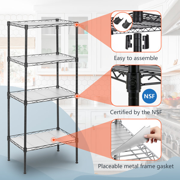 Rebrilliant Layloni 17.3'' W Metal Height -Adjustable Shelving Unit ...
