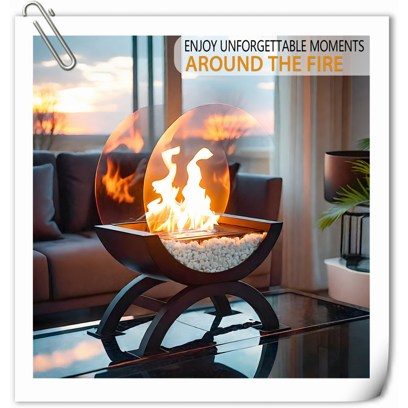 GLOBAL GIRLS LLC Tabletop Fire Tabletop Fireplace with Flame Guard ...
