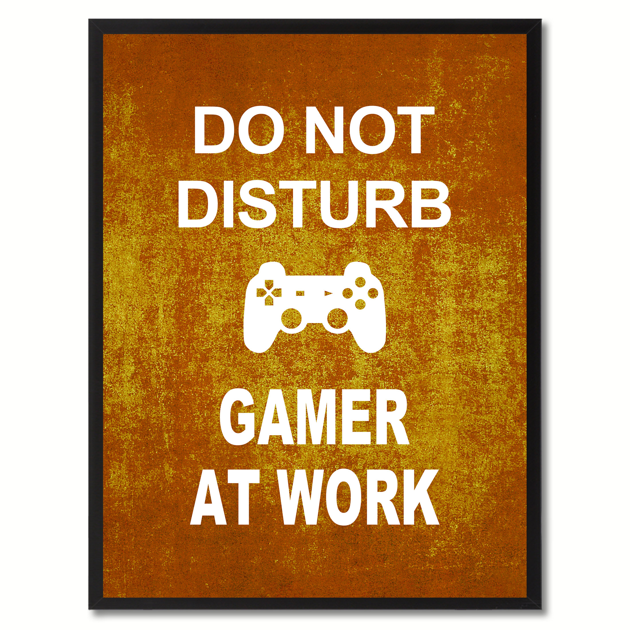 Trinx Don''t Disturb Gamer At Work Sign Brown Canvas Print with Frame ...