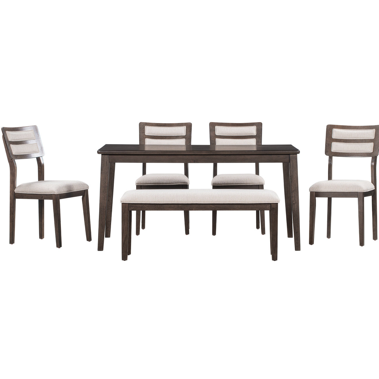 Winston Porter Dining Set with Bench Dining Table with Bench Farmhouse ...