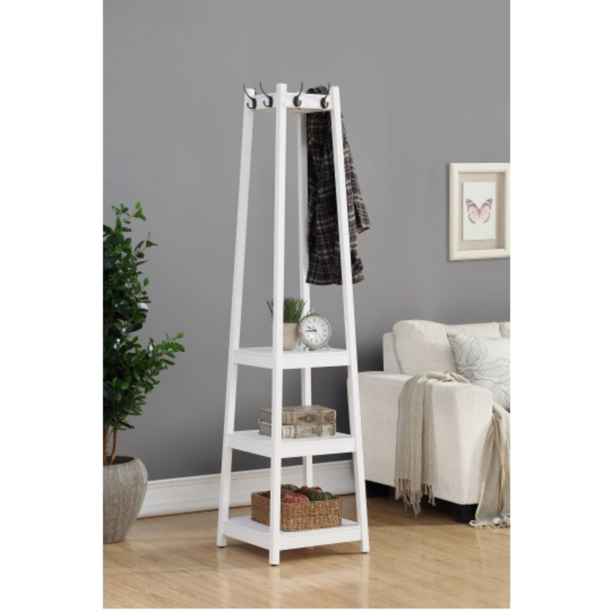 Lark Manor™ Cloak rack with 3 storage shelves | Wayfair