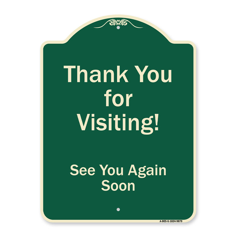 Signmission Designer Series Sign - Thank You For Visiting, See You ...