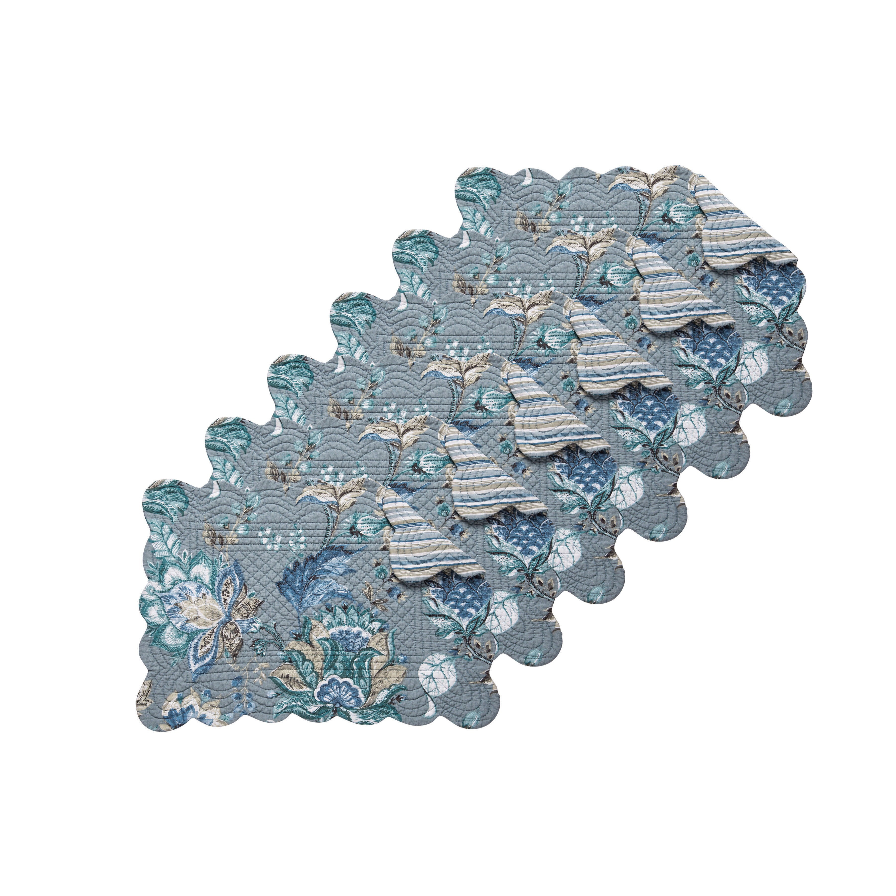August Grove® Morrison Floral Cotton Quilted Placemat Set of 6 | Wayfair