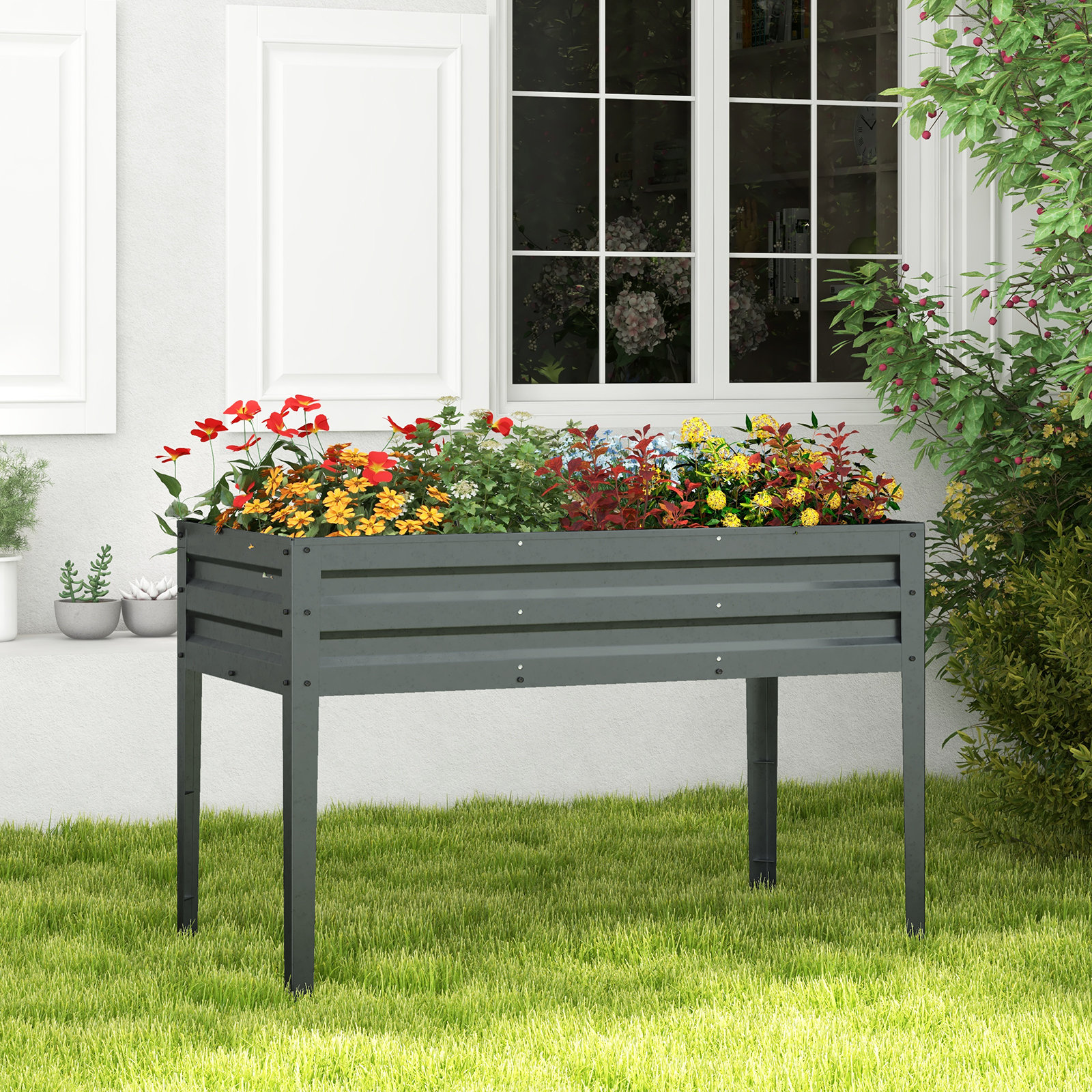 Arlmont & Co. Elevated Planter Box Freestanding Raised Garden Bed W ...