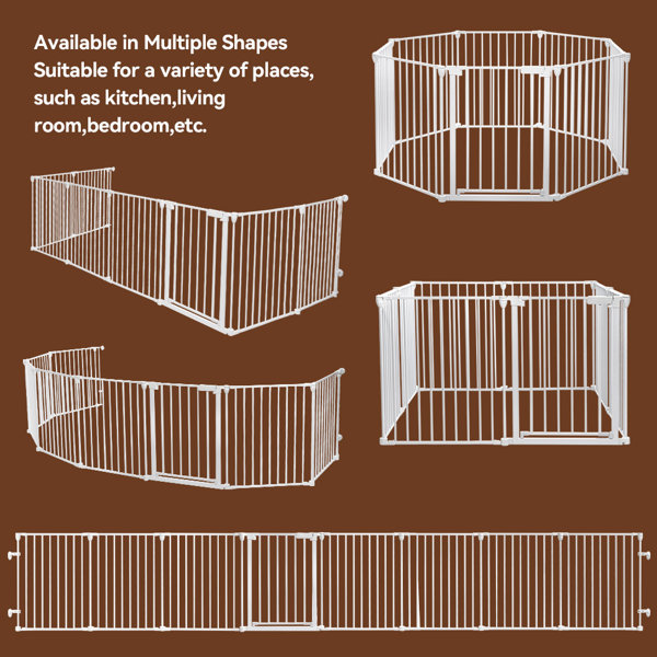 Toocapro Baby Safety Gate Free Standing 8 Panels Pet Gates Foldable ...